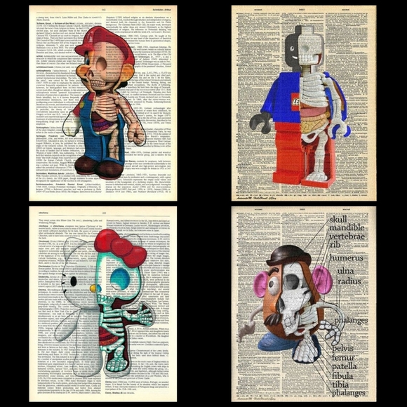 Other | Skeleton Anatomy Dictionary Book Page Art Decor | Poshmark